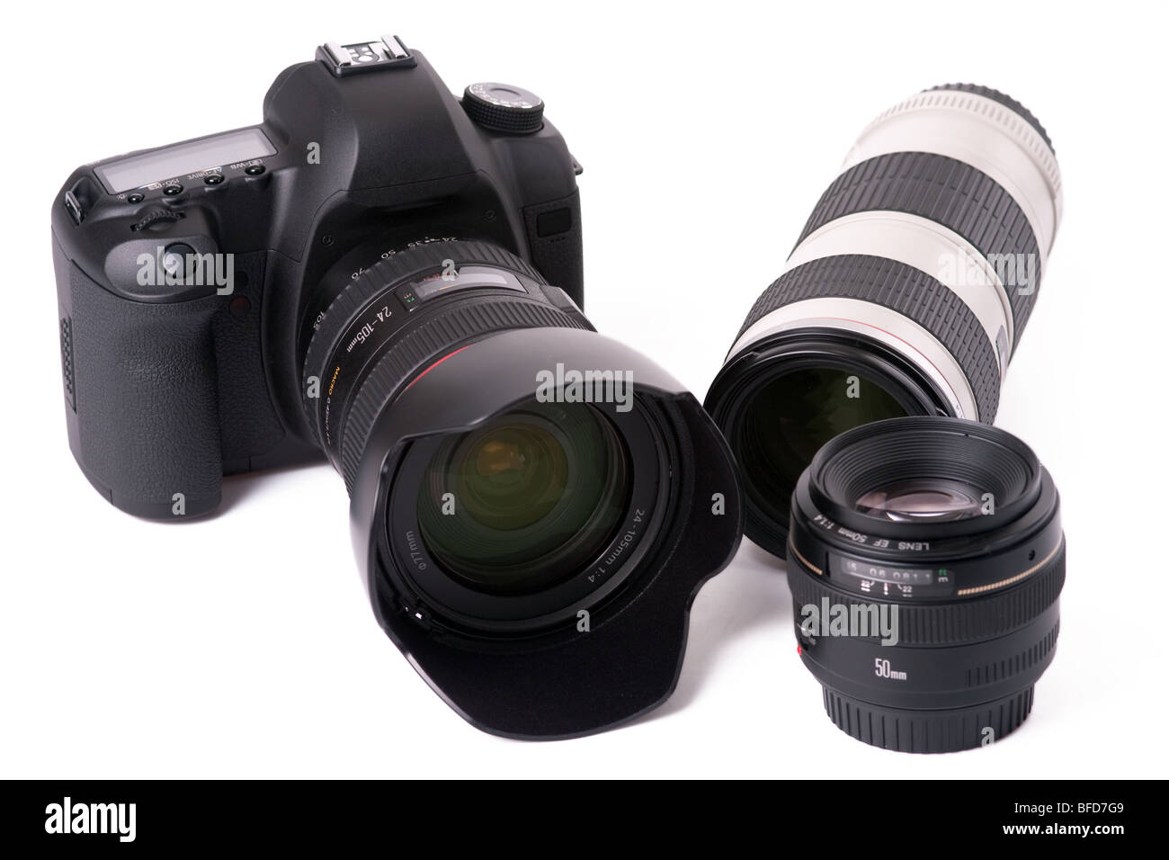 professional digital SLR camera isolated on white background Stock ...