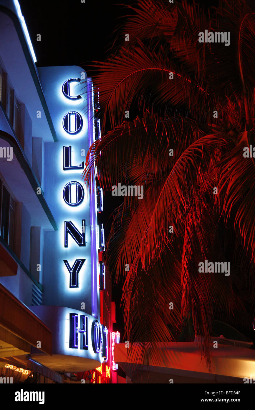 The Colony Hotel on Ocean Drive, Miami Beach, USA Stock Photo - Alamy