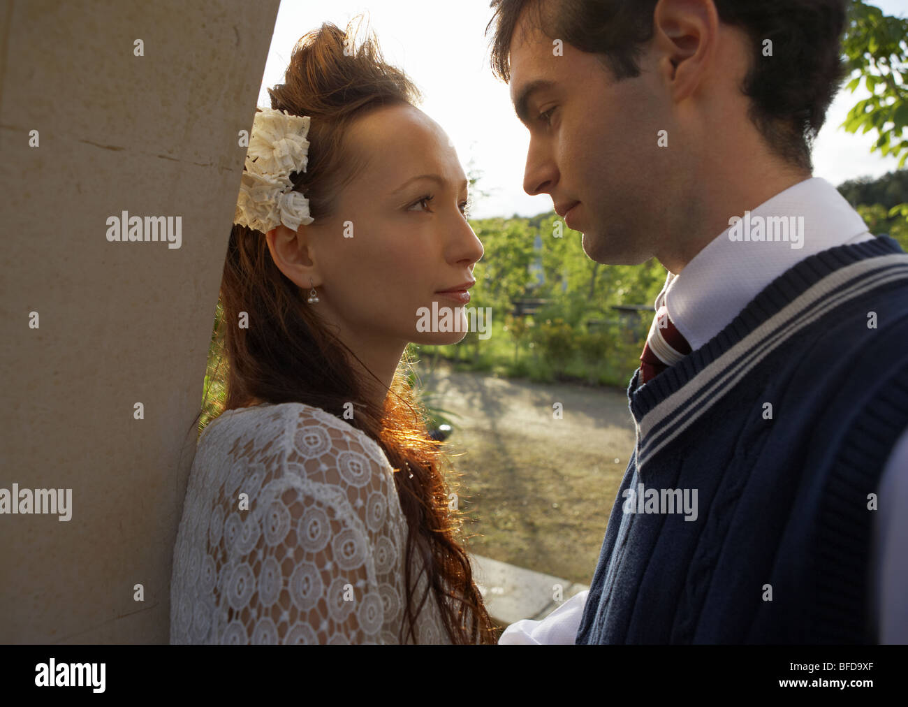 Couple gazing at each other Stock Photo - Alamy