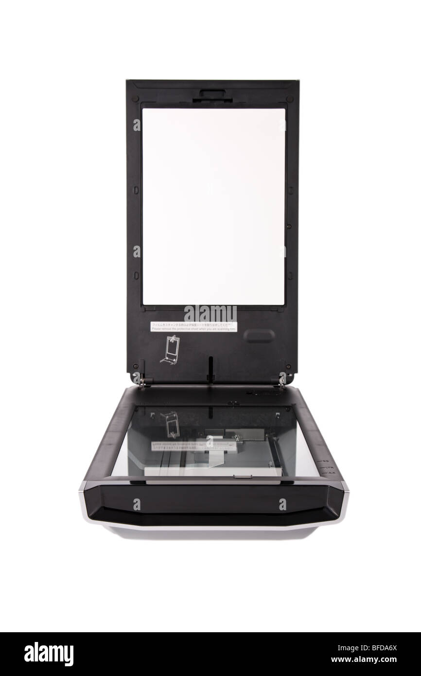 Flatbed scanner isolated on white background Stock Photo - Alamy