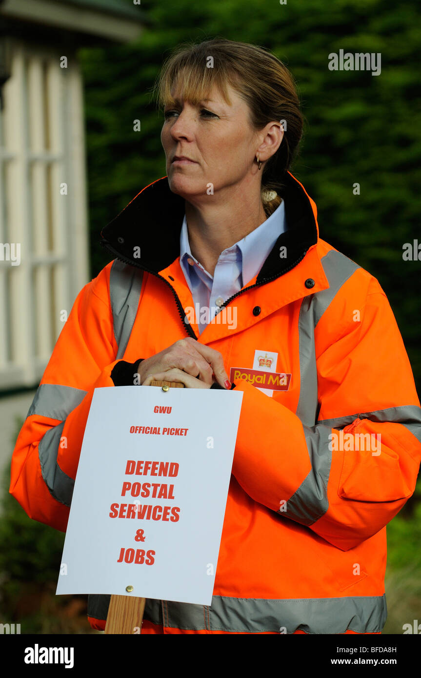 Female Royal Mail postal worker on picket duty Stock Photo - Alamy
