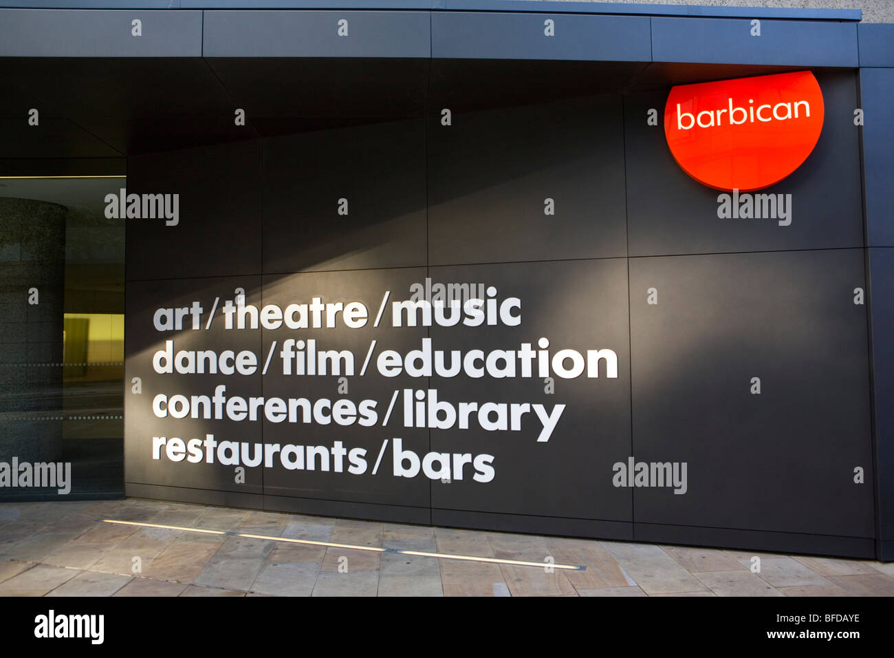 Entrance to Barbican, Silk Street, London Stock Photo - Alamy