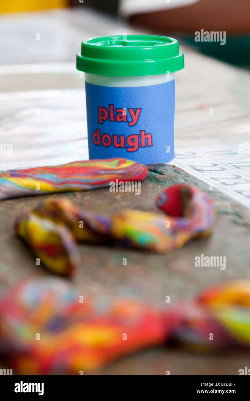 Mixed coloured playdough Stock Photo - Alamy
