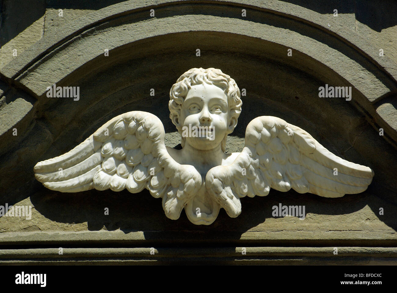 Angelic marble building decoration in the hermitage of Camaldoli in the ...