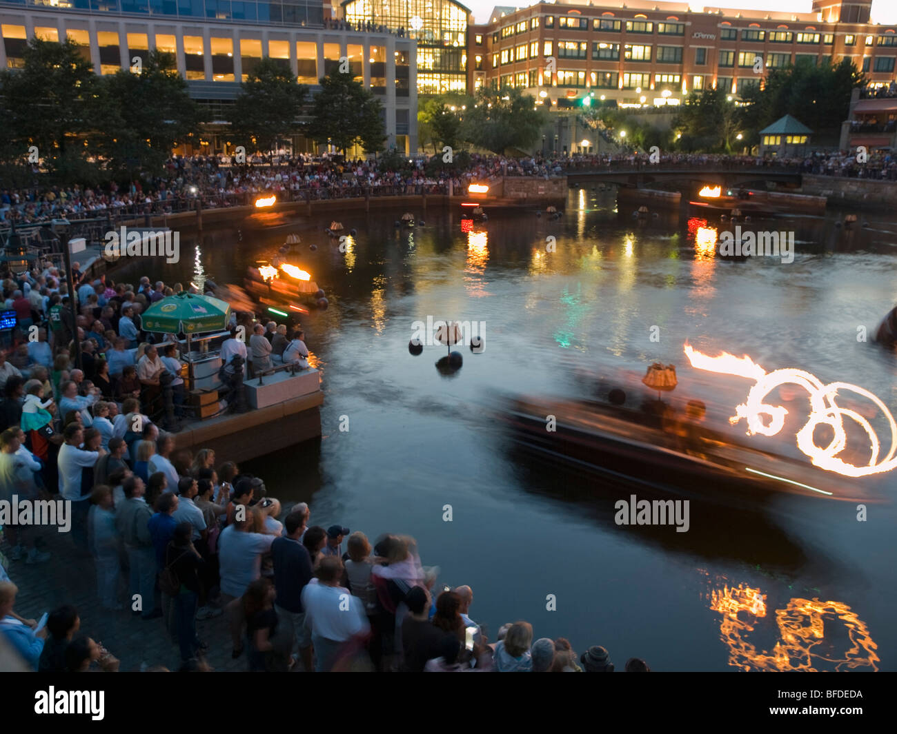 Crowds gather for Waterfire, performance art on the river at twilight ...