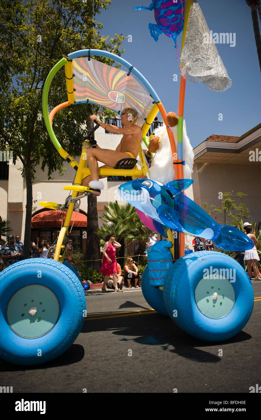 A unique bicycle at a parade in Santa Barbara. The parade features ...