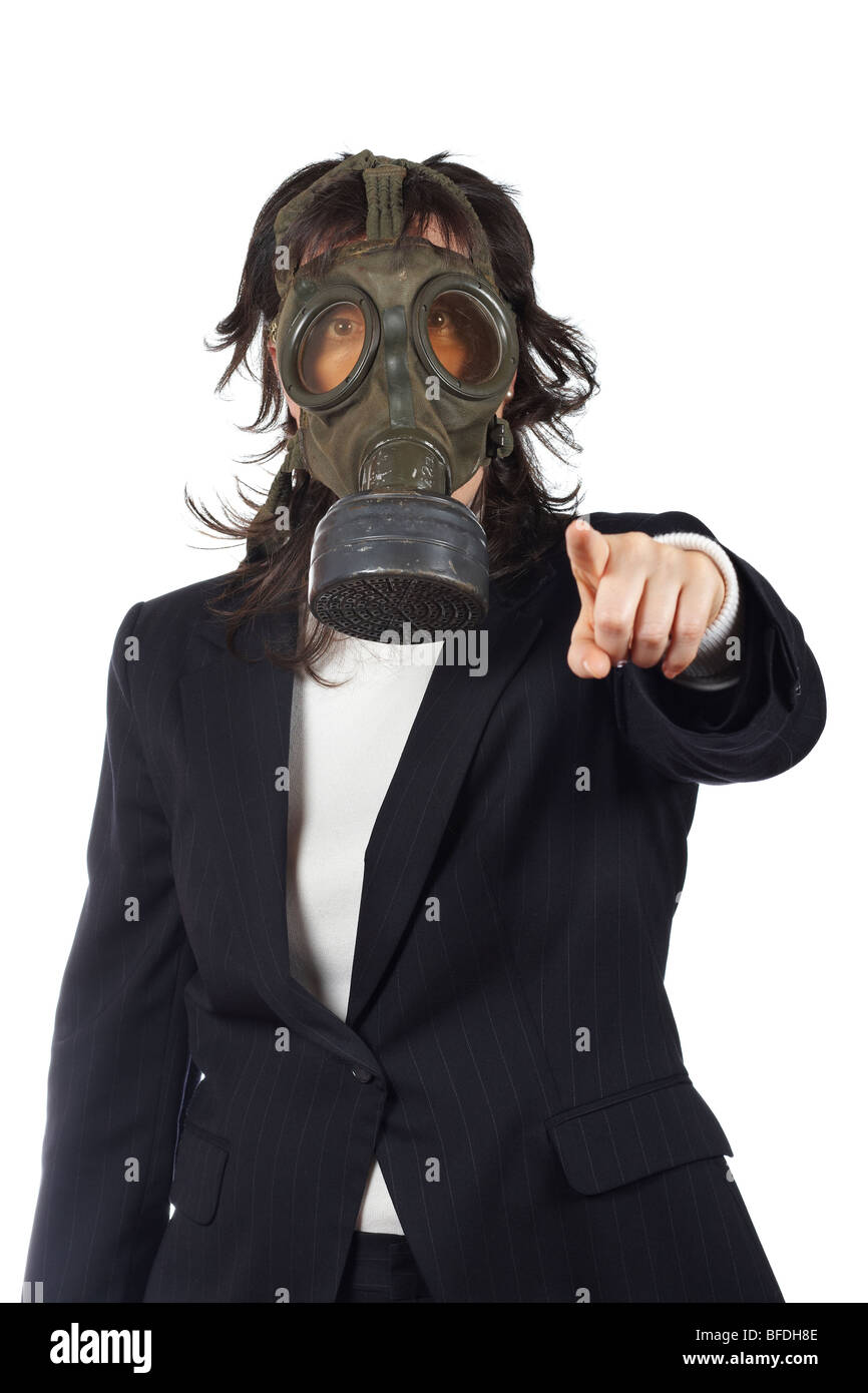 Business woman in gas mask hi-res stock photography and images - Alamy