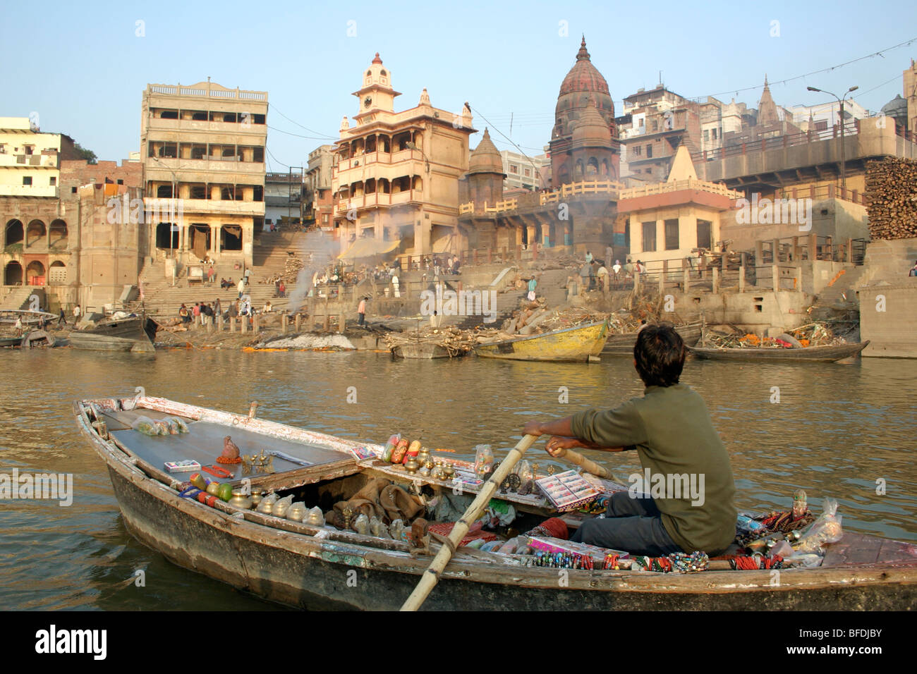 Varanasi is a city on the left bank of the River Ganges, and the river ...
