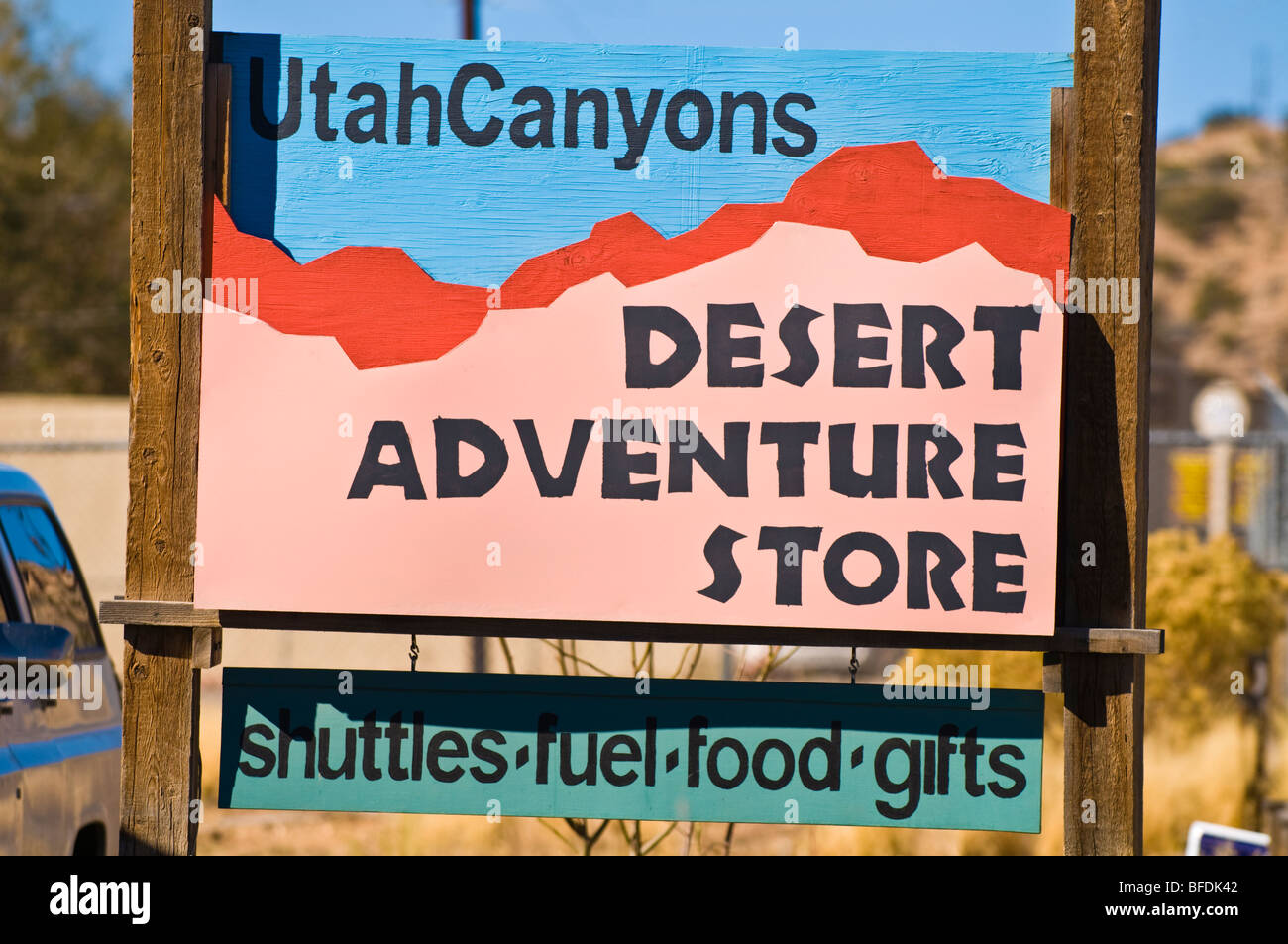 Desert Adventure Store, Escalante, Utah Stock Photo - Alamy