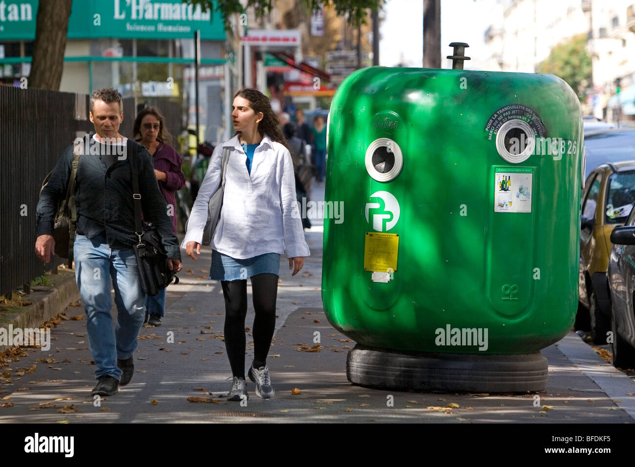Curbside glass recycling bin in Paris, France Stock Photo - Alamy