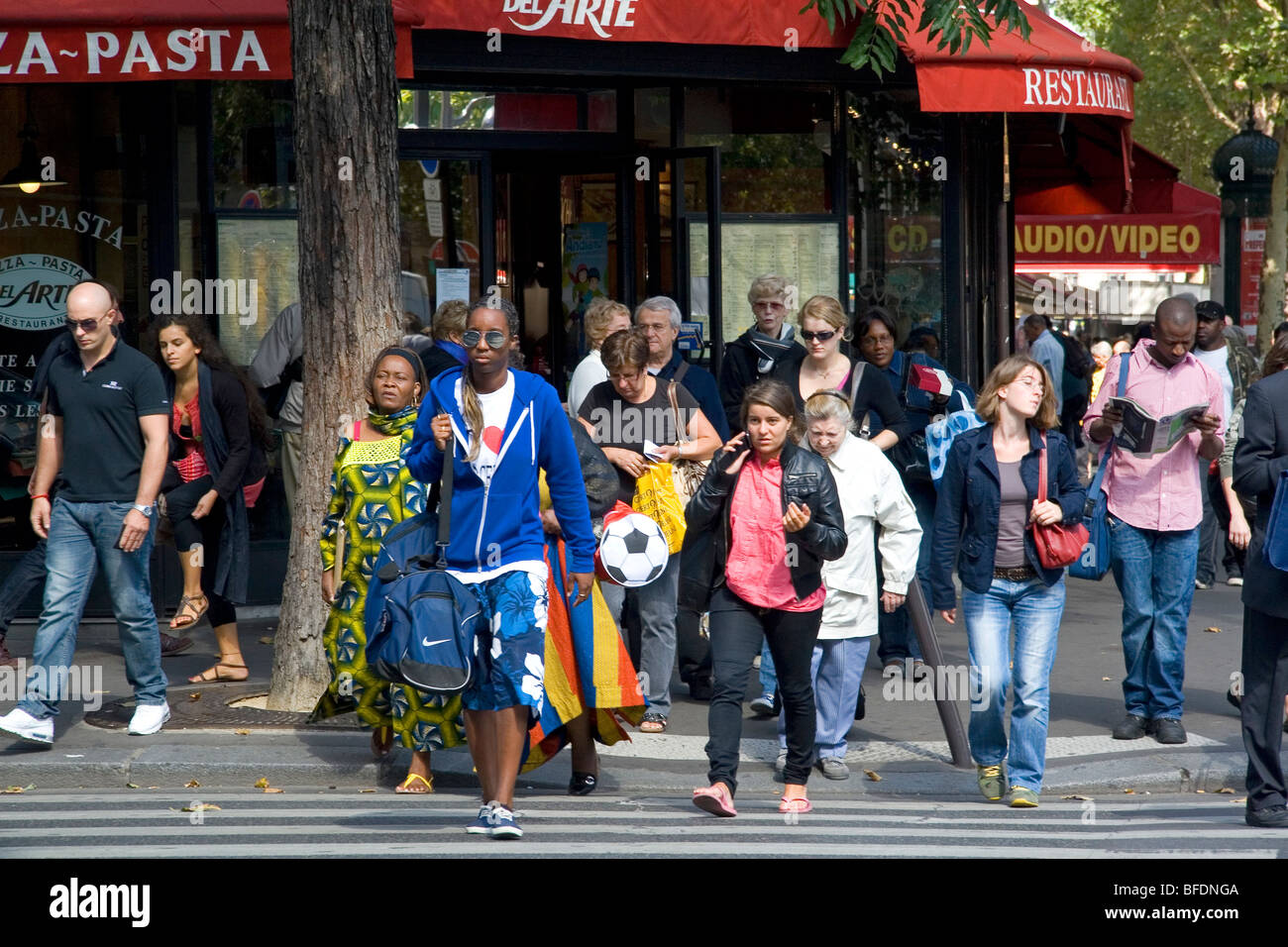 Pedestrians crossing the street in Paris, France Stock Photo - Alamy