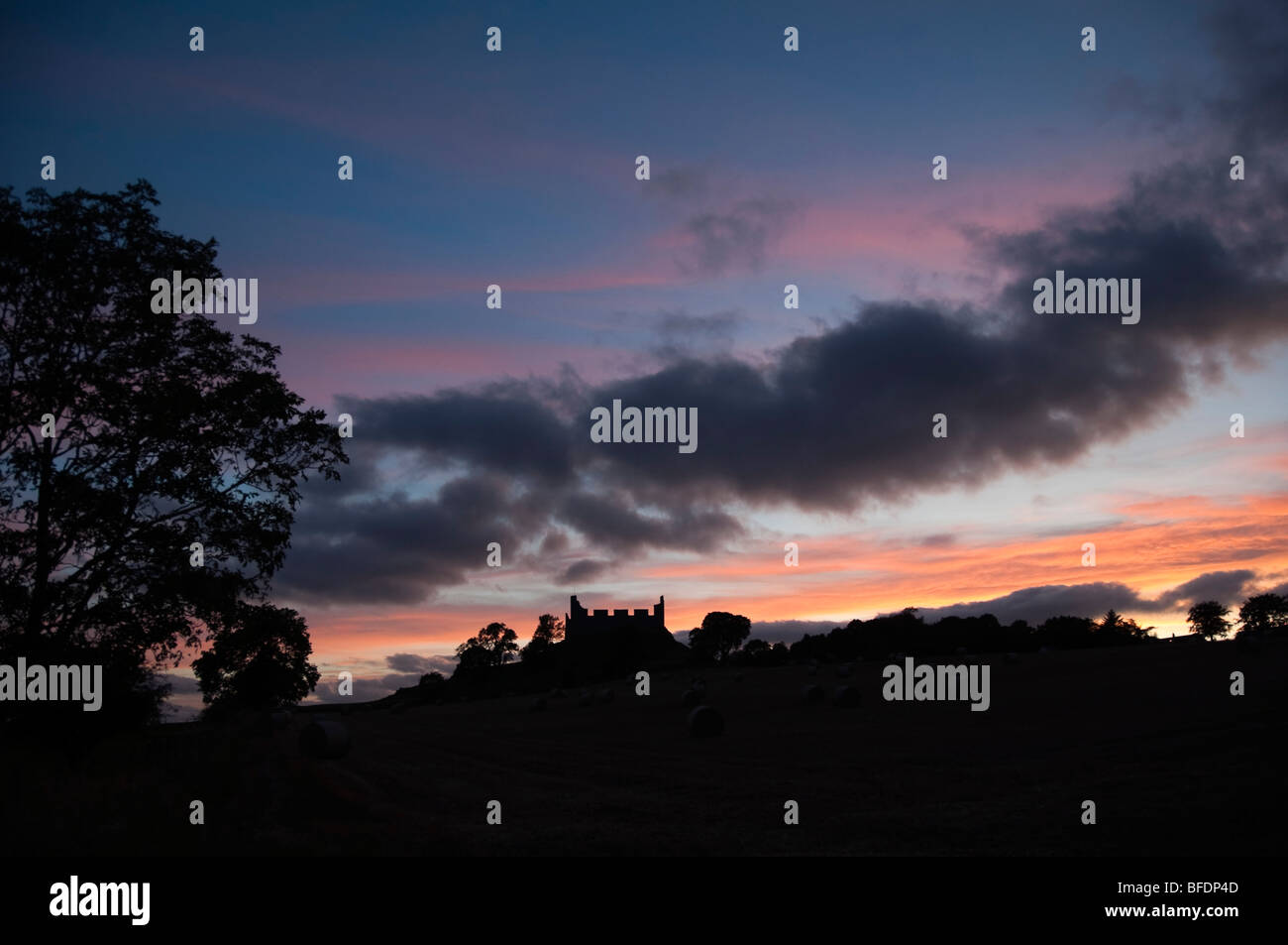 Hume Castle in the Scottish Borders at sunset Stock Photo - Alamy