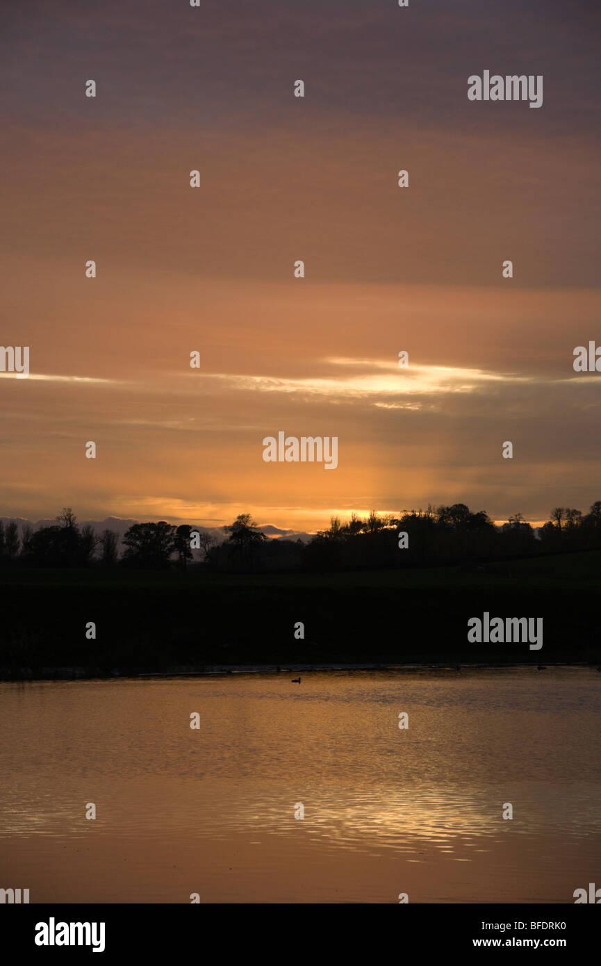 The River Tweed at Kelso Scotland sunset view in October Stock Photo ...