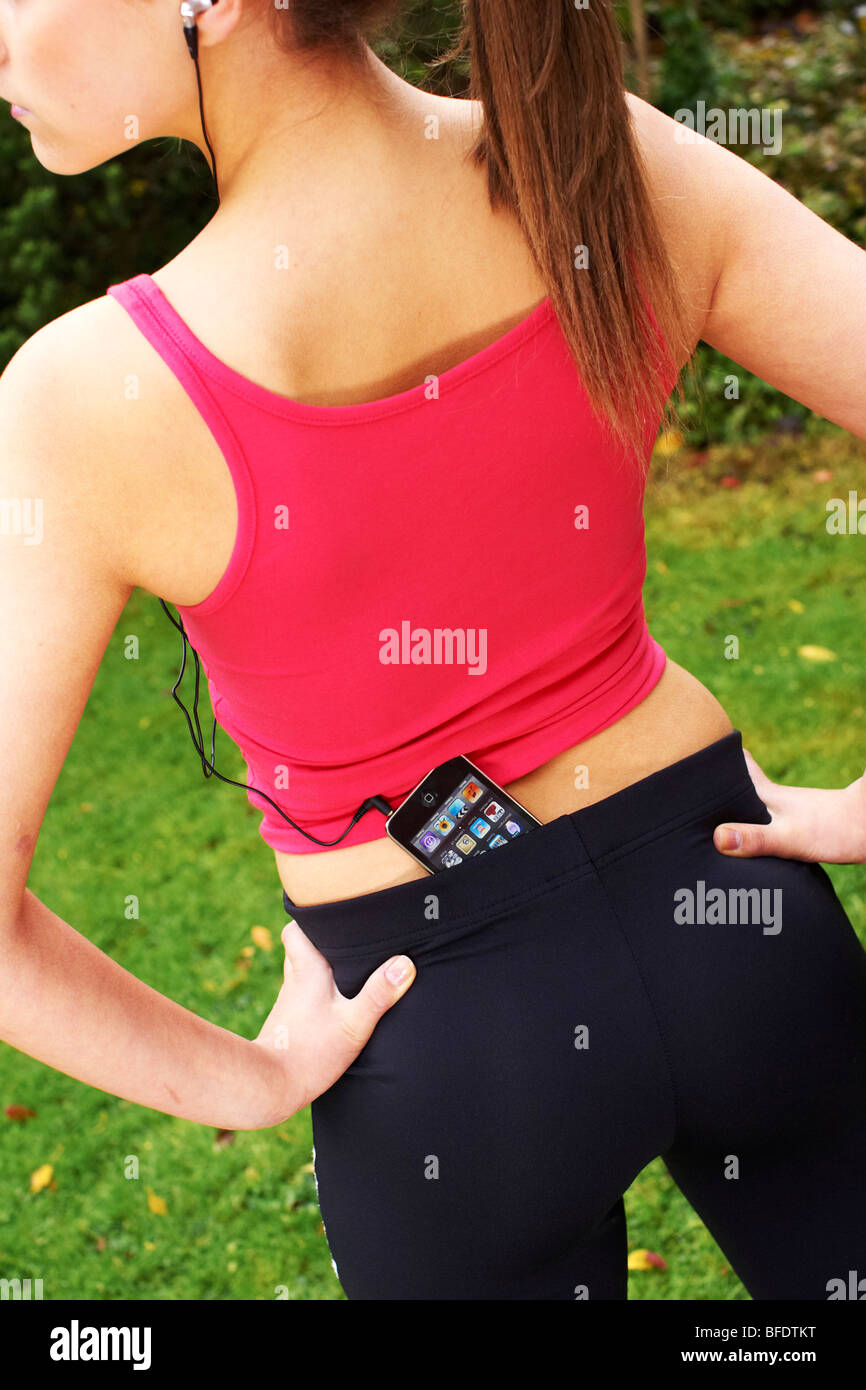 Woman listening to iPod Stock Photo - Alamy