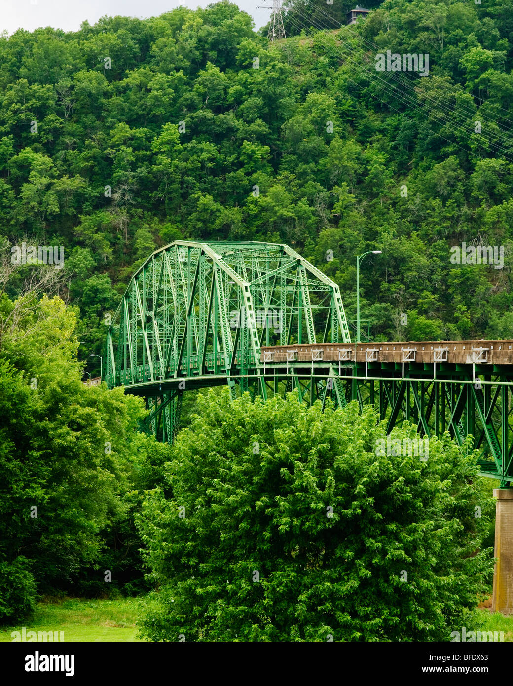 The old Carthage Bridge, which connects South & North Carthage, TN over ...