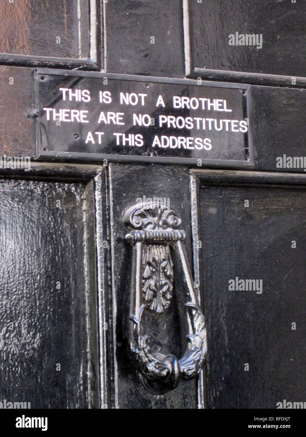 No prostitution, brothel and soliciting signs on doors in Soho, London ...
