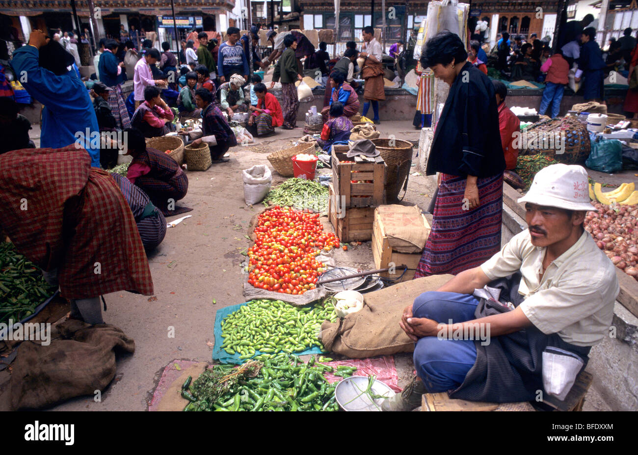 Market. Thimphu. Bhutan Stock Photo - Alamy