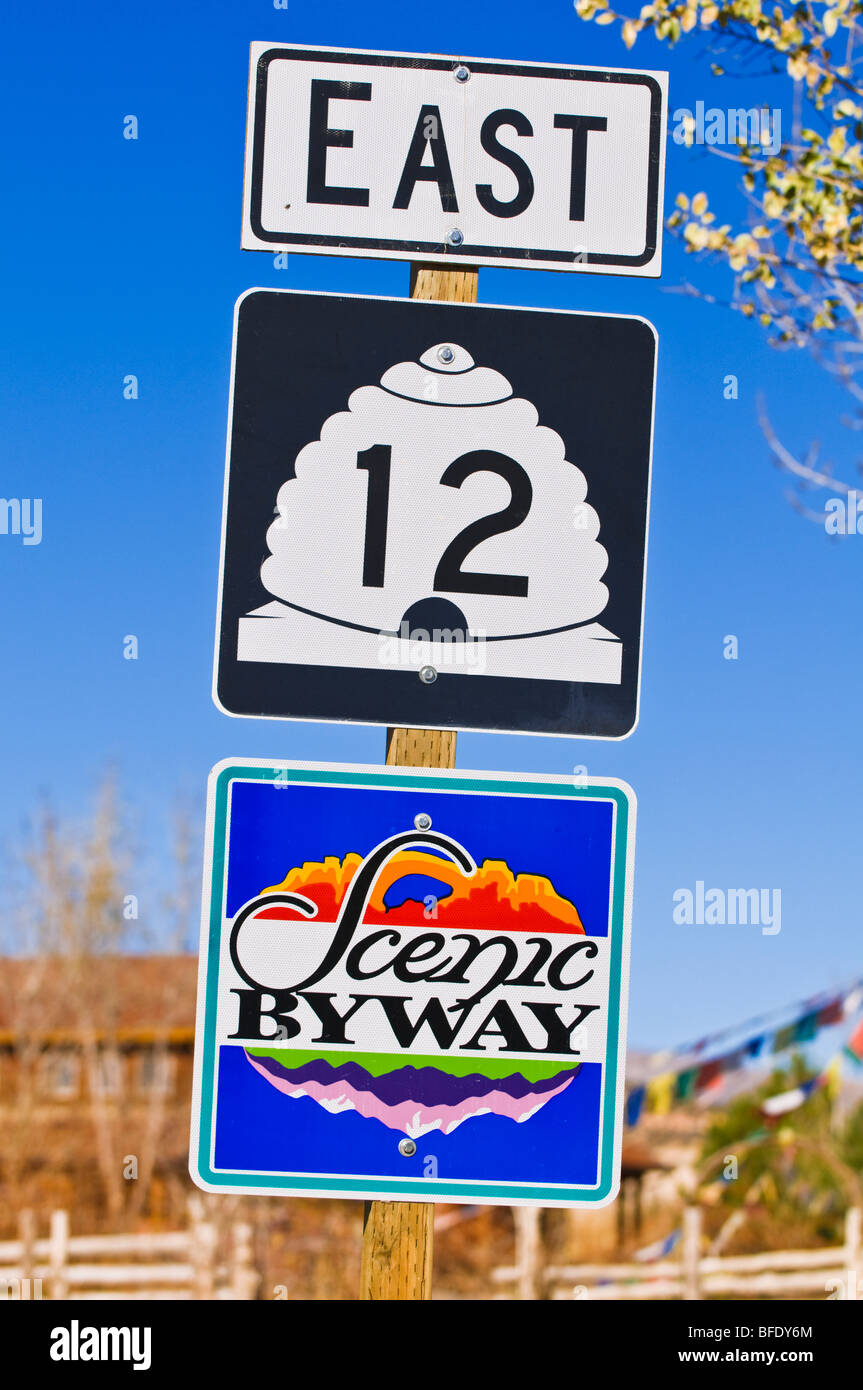Highway 12 scenic byway sign, Grand Staircase-Escalante National ...