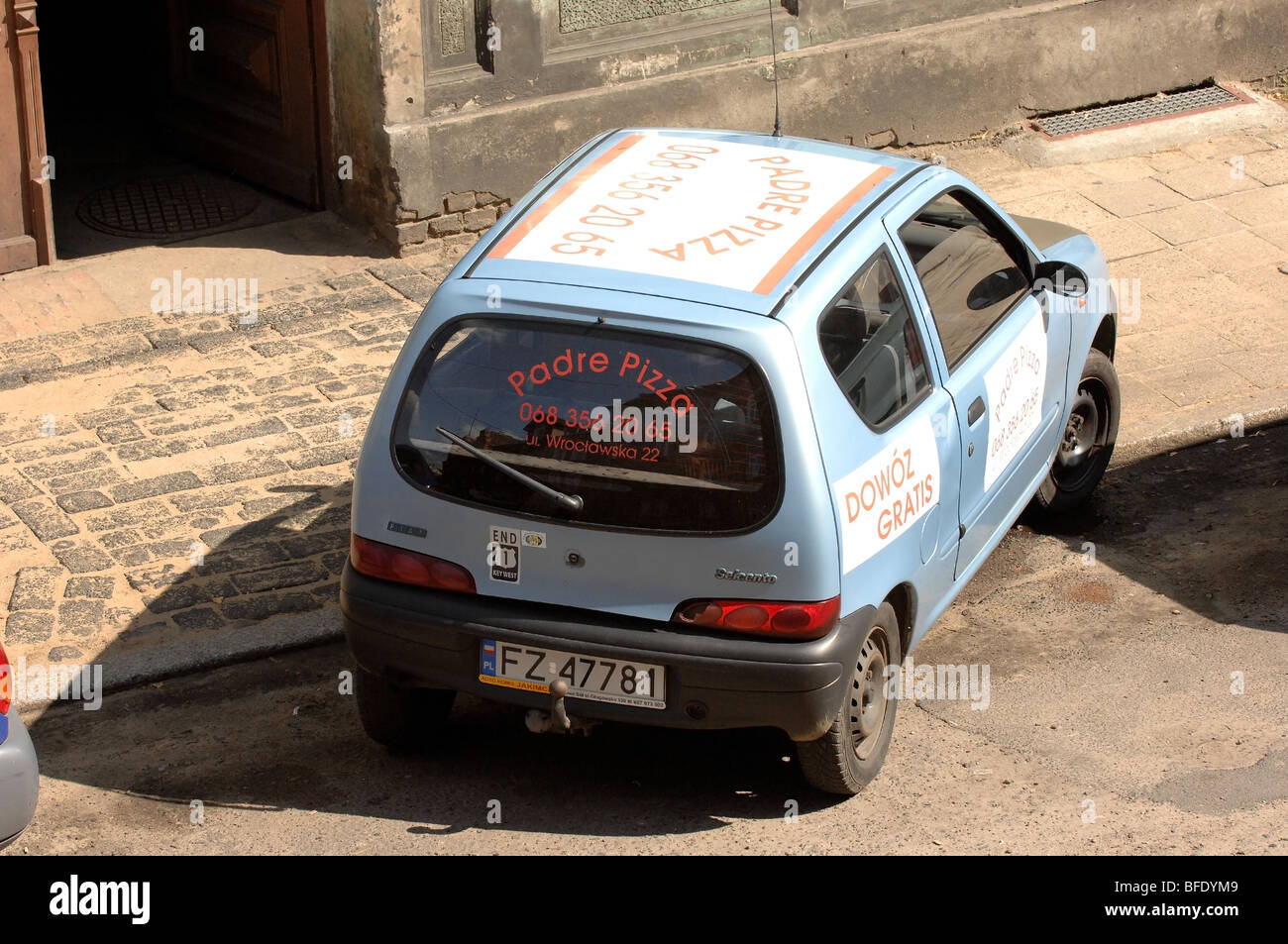 Pizza delivery in Poland Stock Photo - Alamy