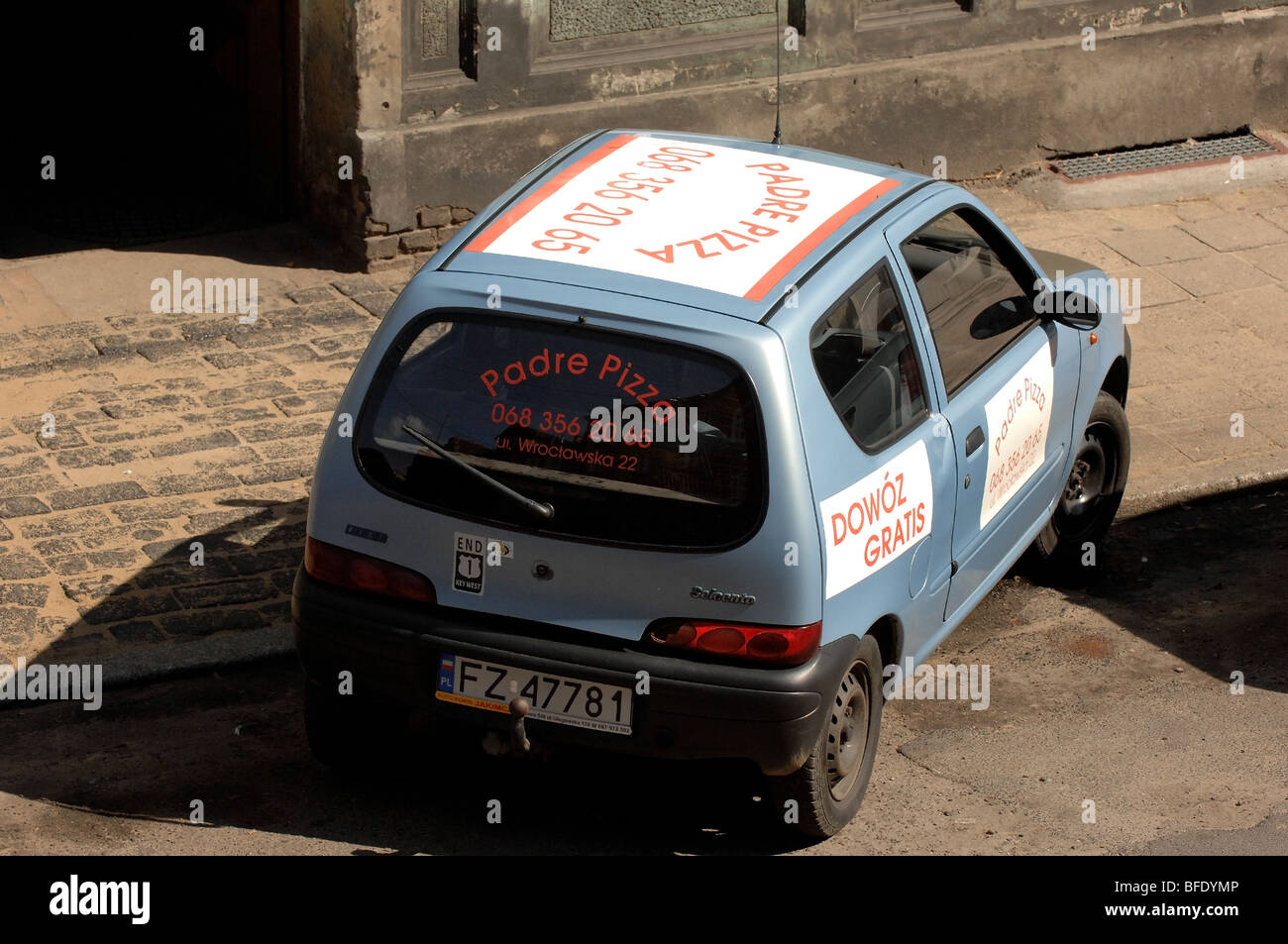 Pizza delivery in Poland Stock Photo - Alamy