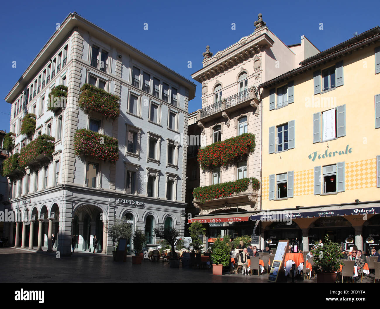 Switzerland ticino lugano piazza hi-res stock photography and images ...