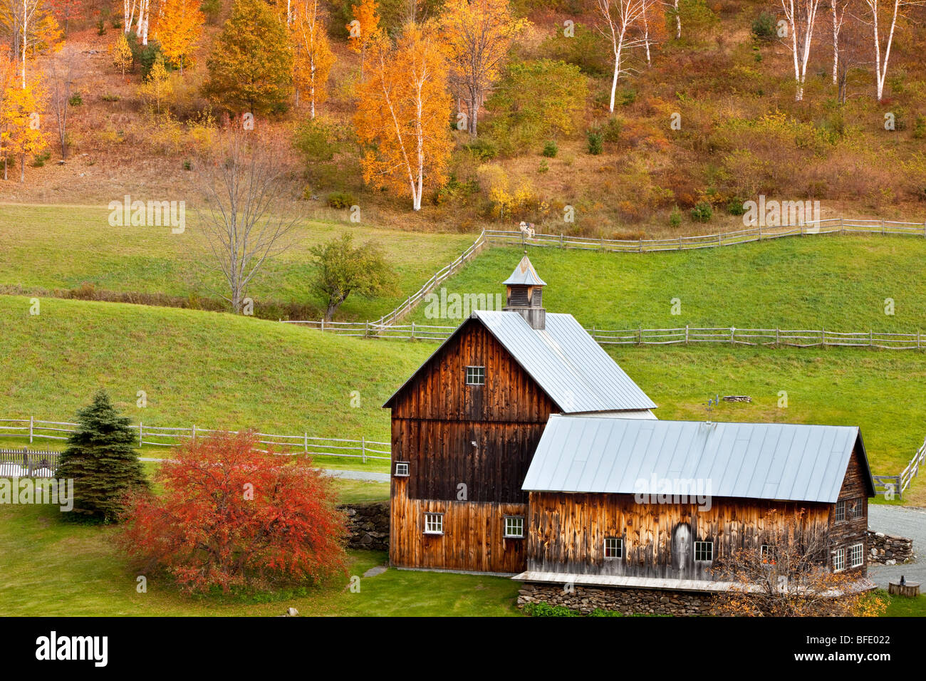 Beautiful Sleepy Hollow Farm in autumn, Woodstock Vermont USA Stock ...