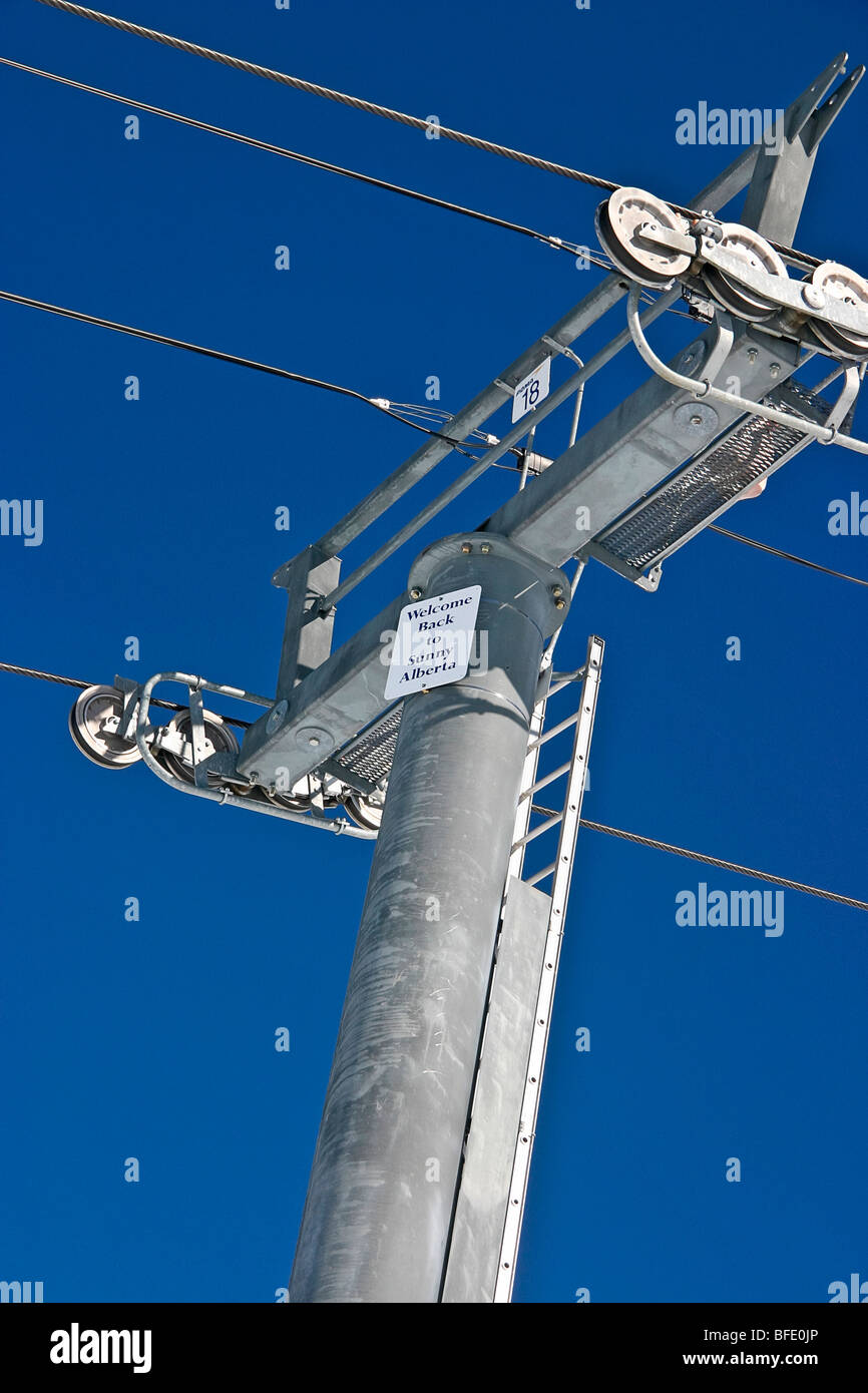 Sign on pole at Sunshine Ski Resort welcomes people "to beautiful ...
