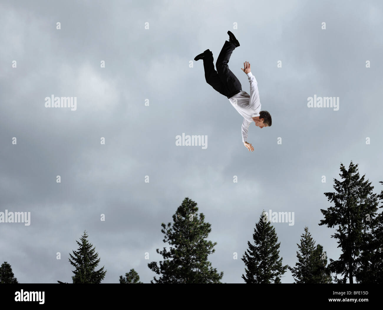 Man Falling Through Air