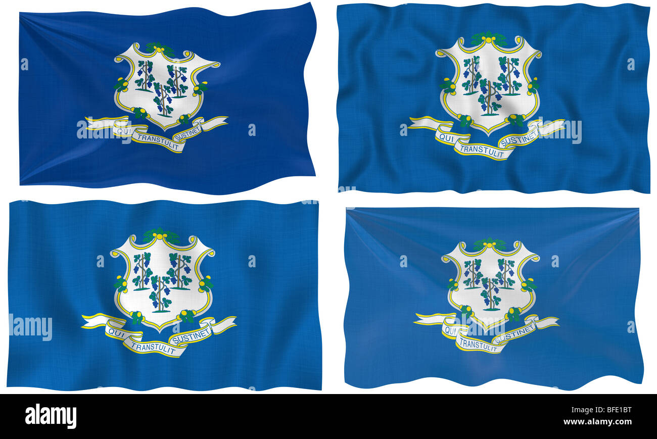 Great Image on white of four Flags of Conneticut Stock Photo - Alamy