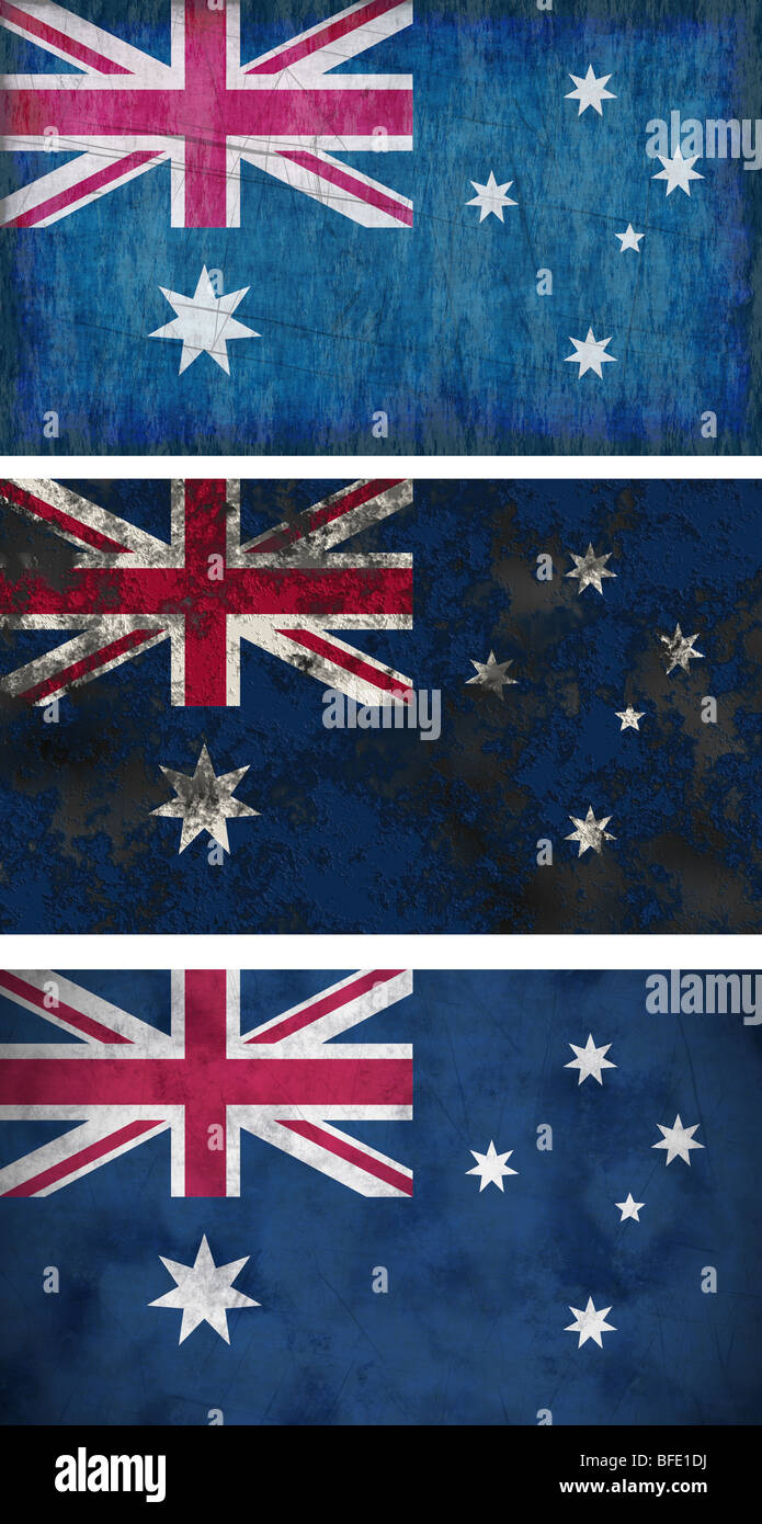 Great Image three grunge flags of Australia Stock Photo - Alamy
