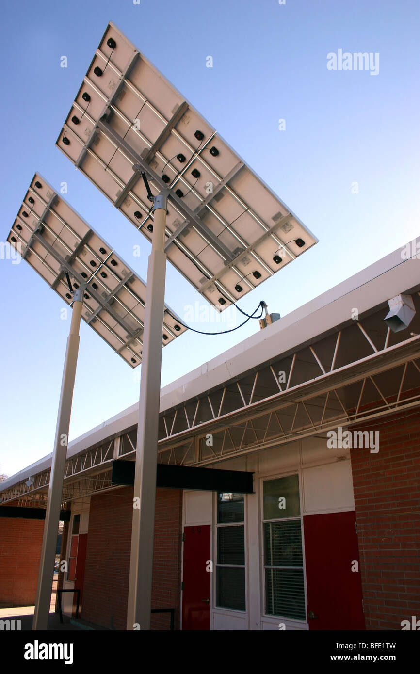 solar panel in front of school building, Albuquerque, New Mexico Stock ...