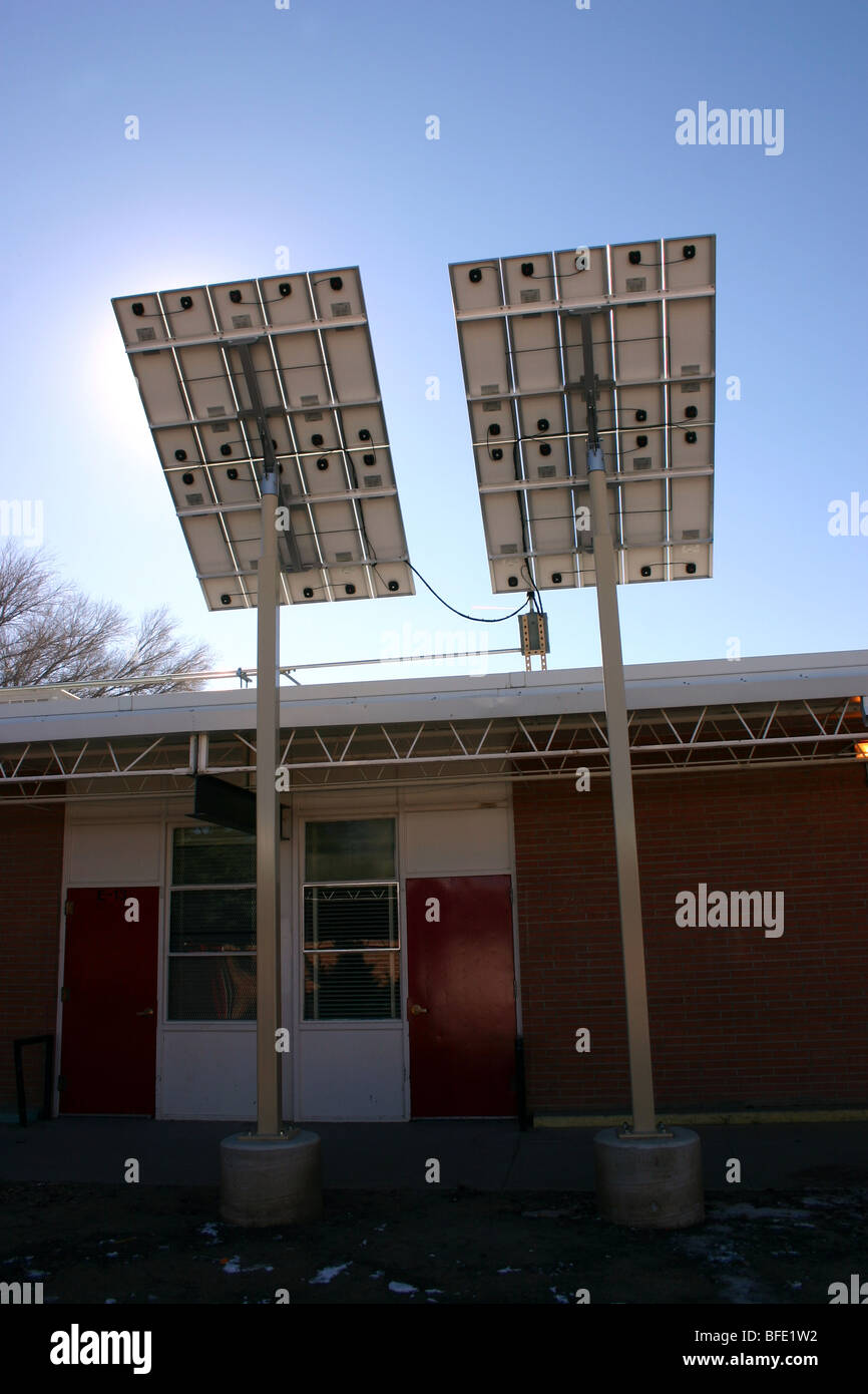 solar panels at a public school, Albuquerque, New Mexico, USA Stock ...