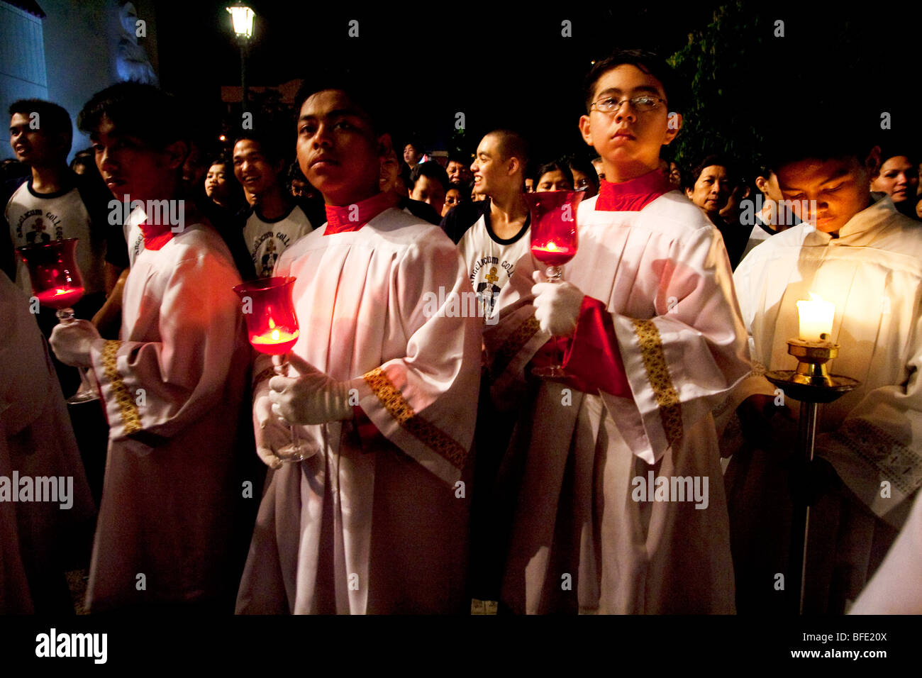 Procession of the Our Lady of the Holy Rosary during the La Naval ...