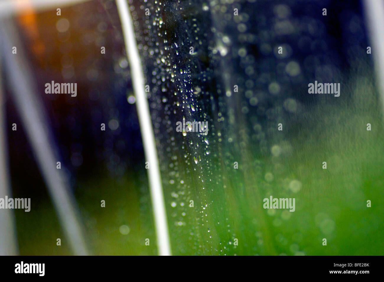 Raindrops on a plastic marquee window Stock Photo - Alamy