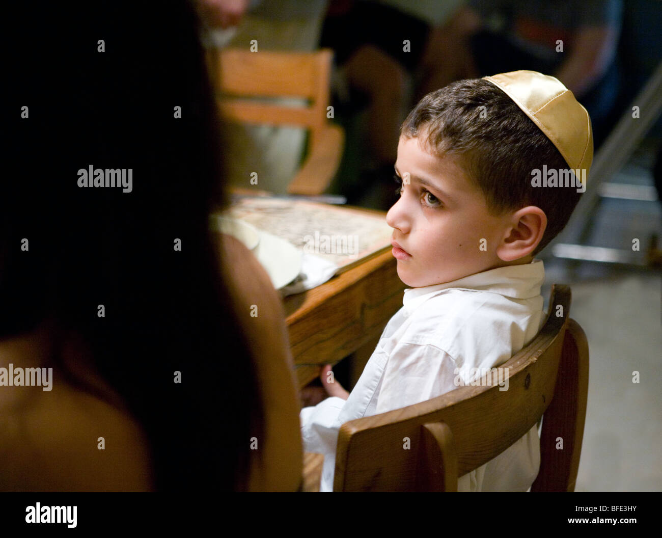 Young boy at Seder Night Stock Photo - Alamy