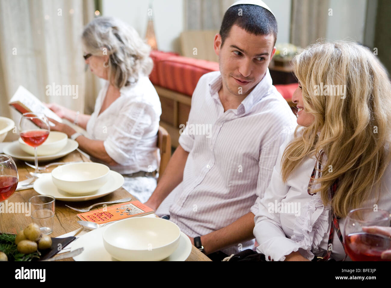 Man and woman at Seder Night Stock Photo - Alamy