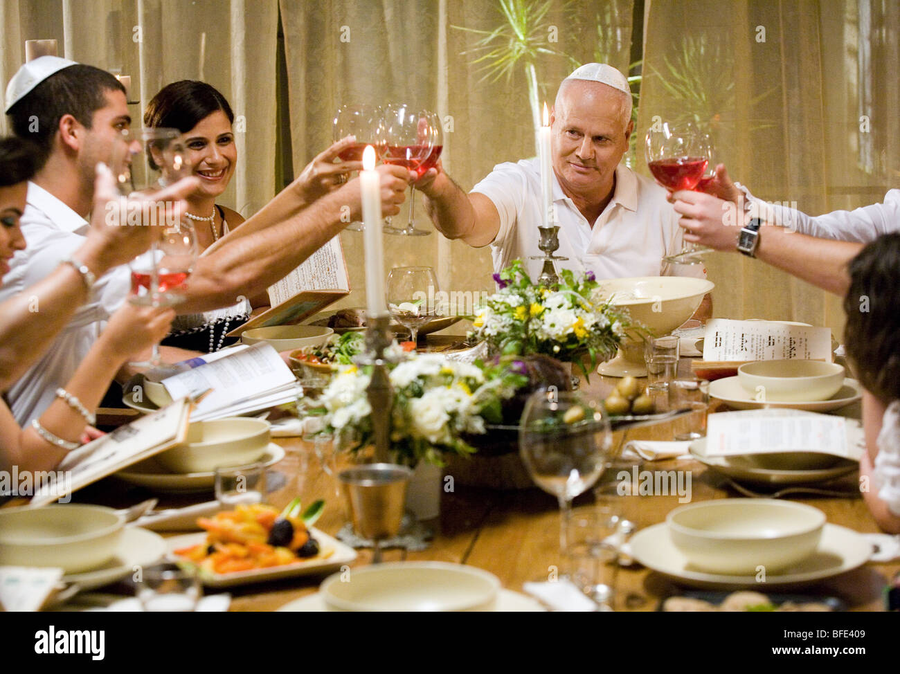 Family at the Seder Night Stock Photo - Alamy