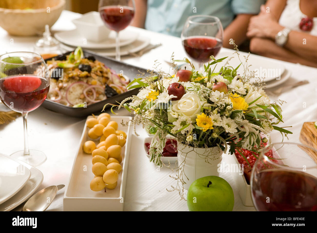 Festive dinner table Stock Photo - Alamy