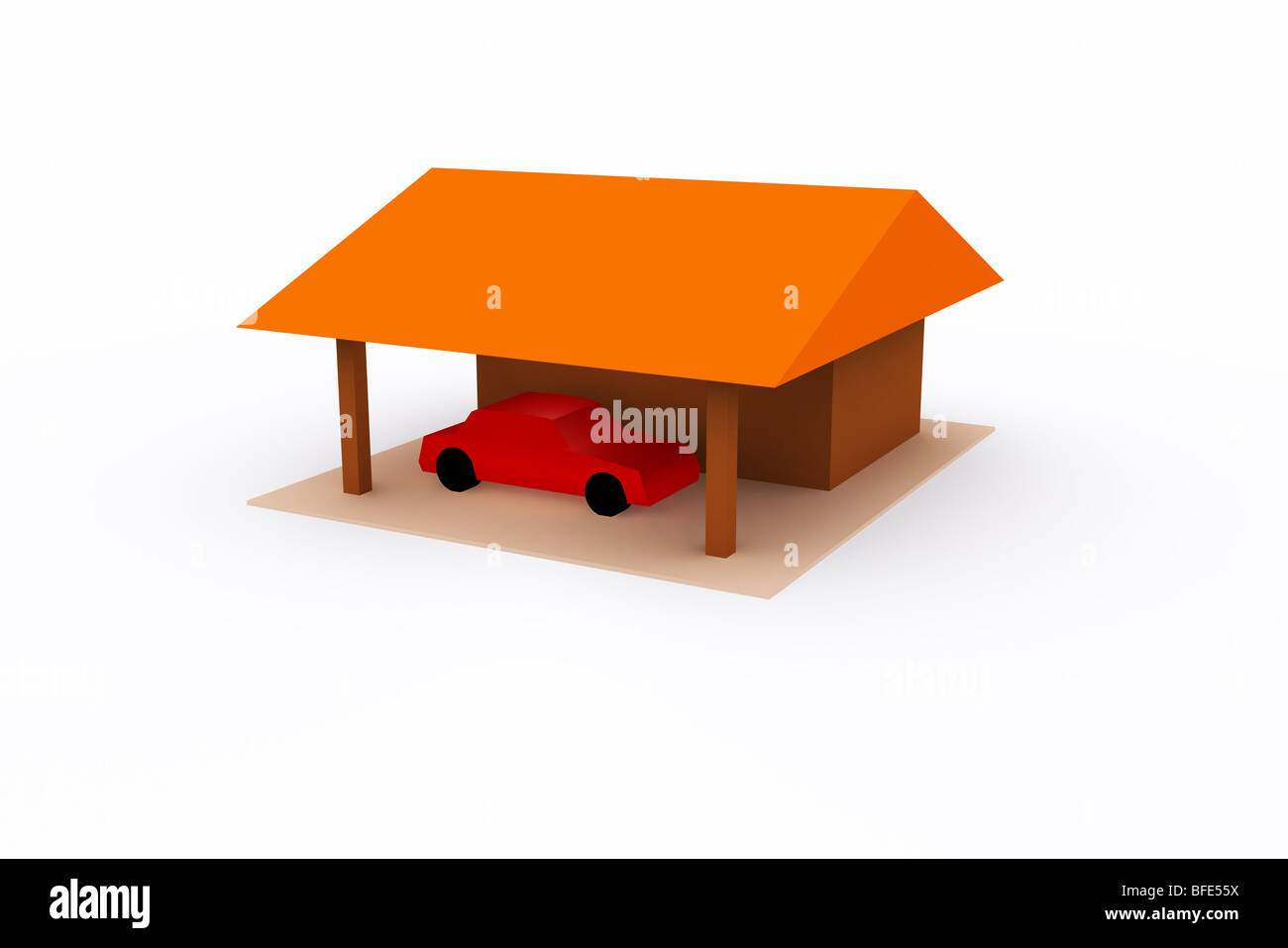 a simple drawing of a house and a car. A base sheet of a family Stock ...