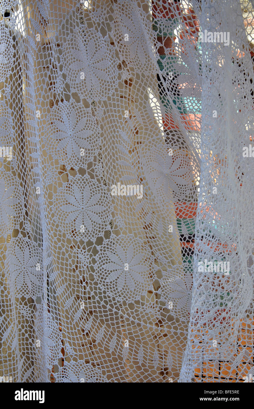 Lace tablecloth, Laiki Geitonia, Old Town, Lefkosia, Nicosia District ...