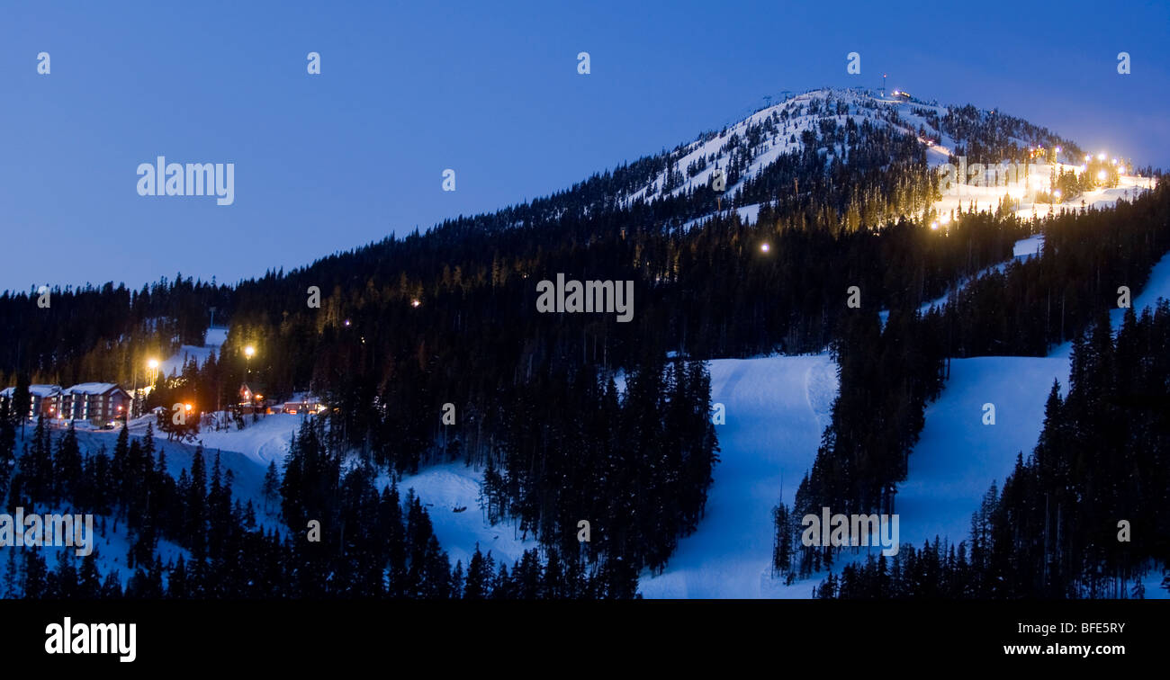 Night skiing operations at Mount Washington, Comox Valley, Vancouver ...