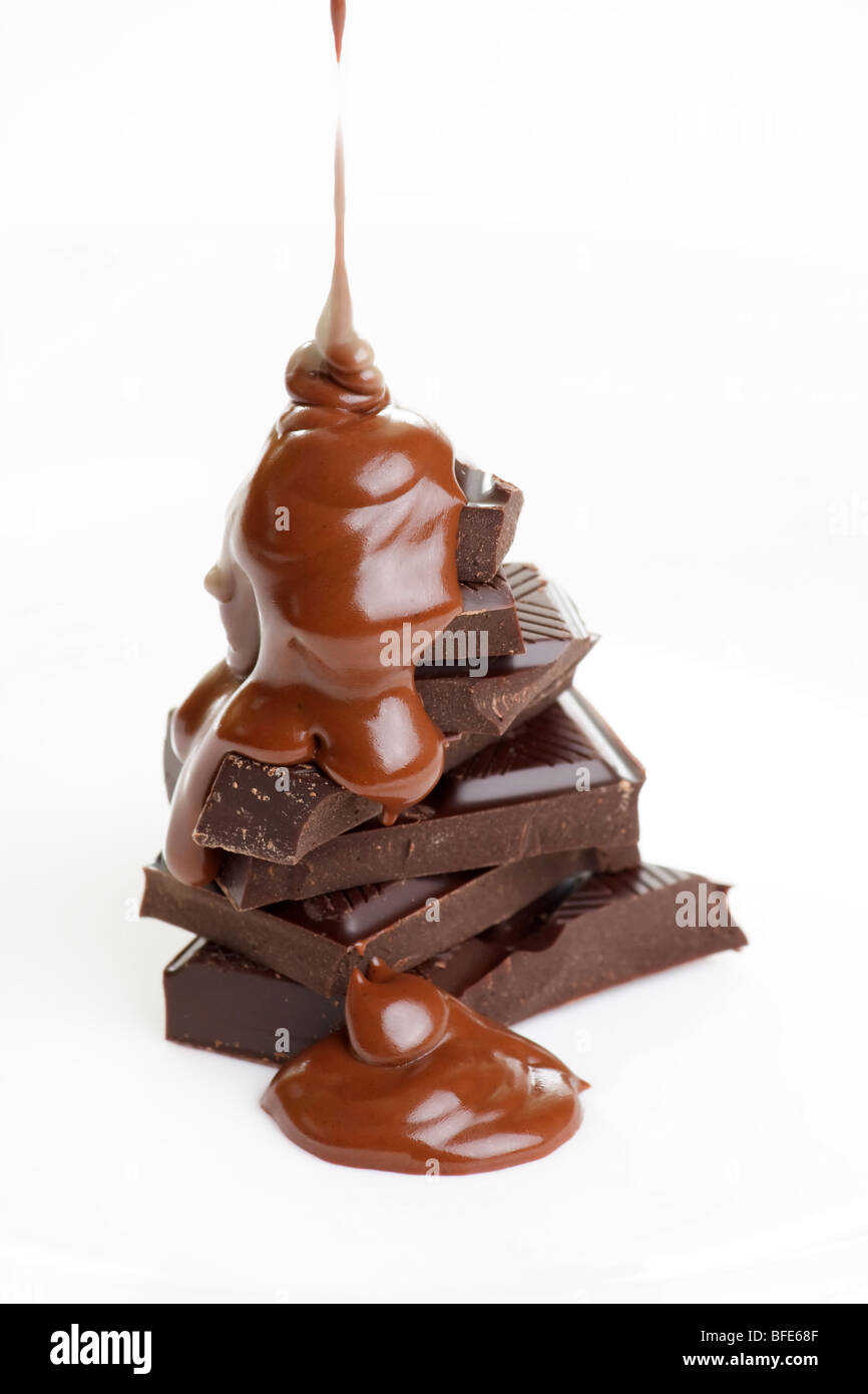 Melted chocolate cream background Cut Out Stock Images & Pictures - Alamy