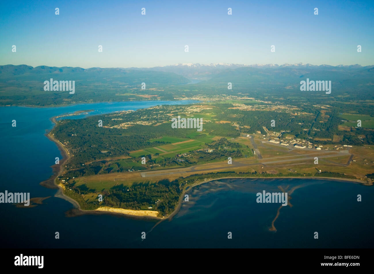 An aerial view of the Comox Peninsula,, Vancouver Island, Comox ...