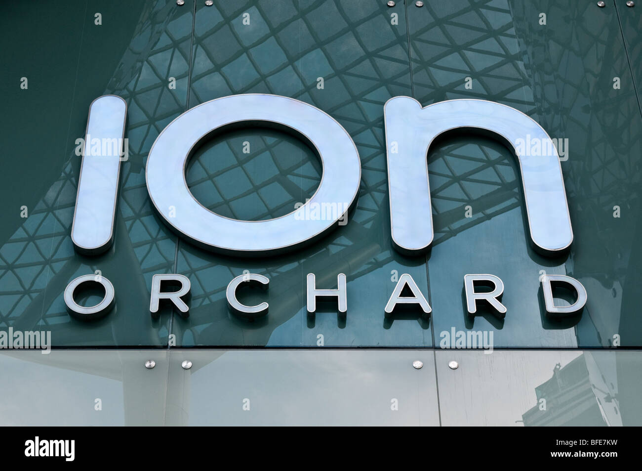 Signage above the main entry to the ION Orchard shopping centre ...