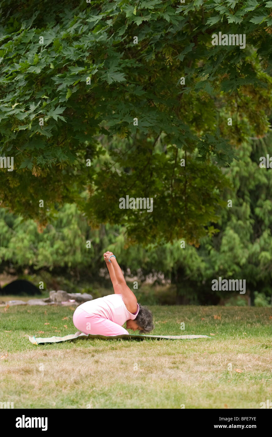 Woman doing yoga at the Salt Spring Centre of Yoga on Salt Spring ...