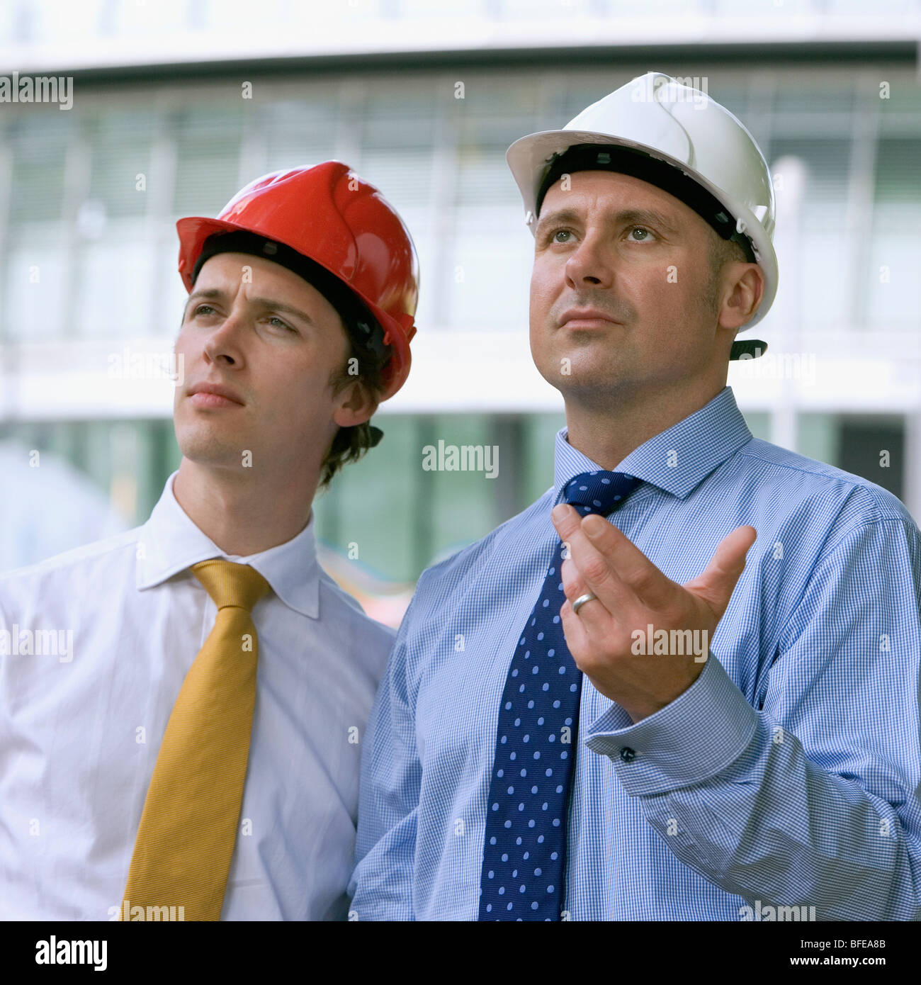 Teamwork. Construction managers Stock Photo - Alamy
