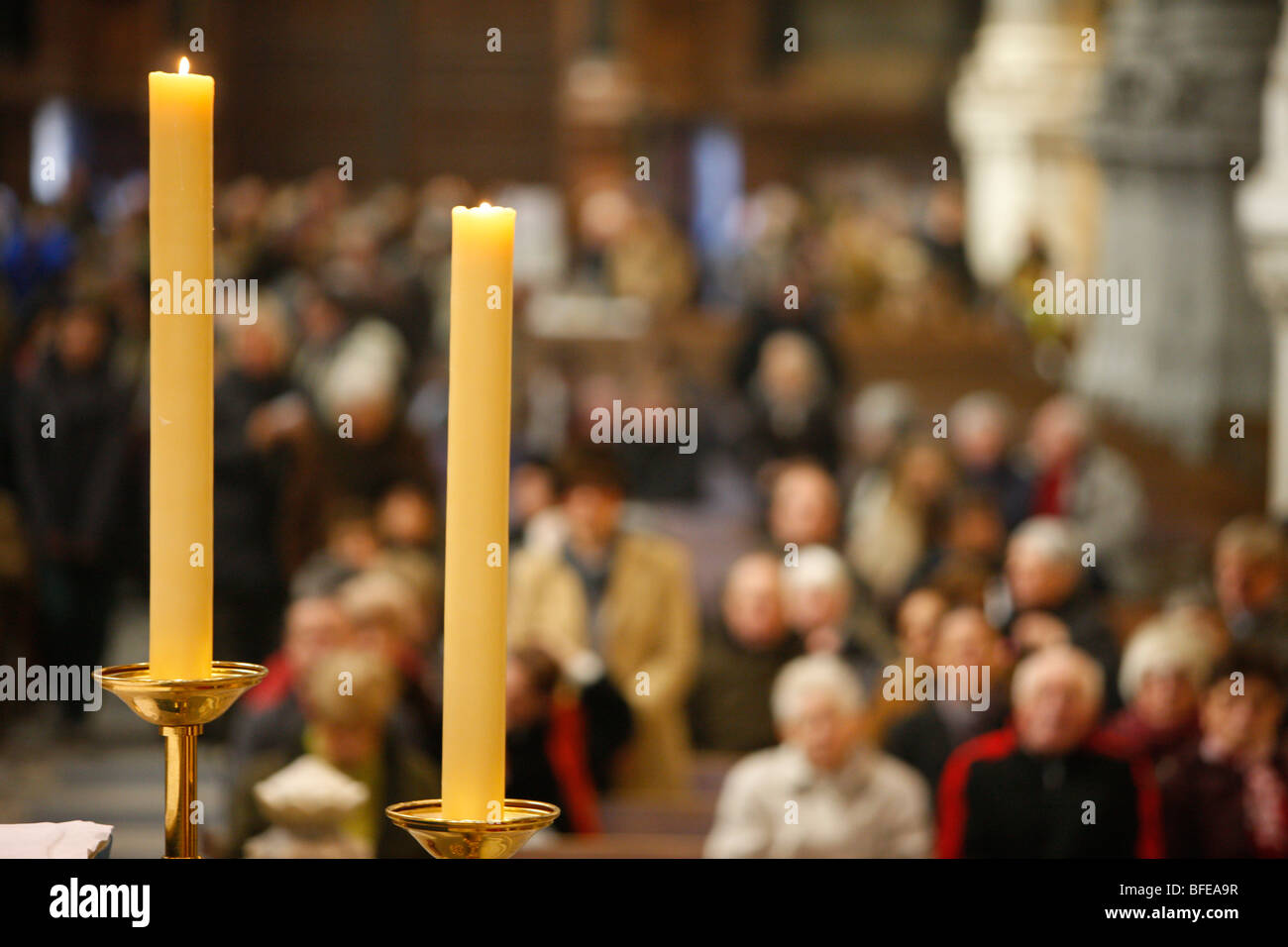 France Lyon Altar candles Stock Photo - Alamy
