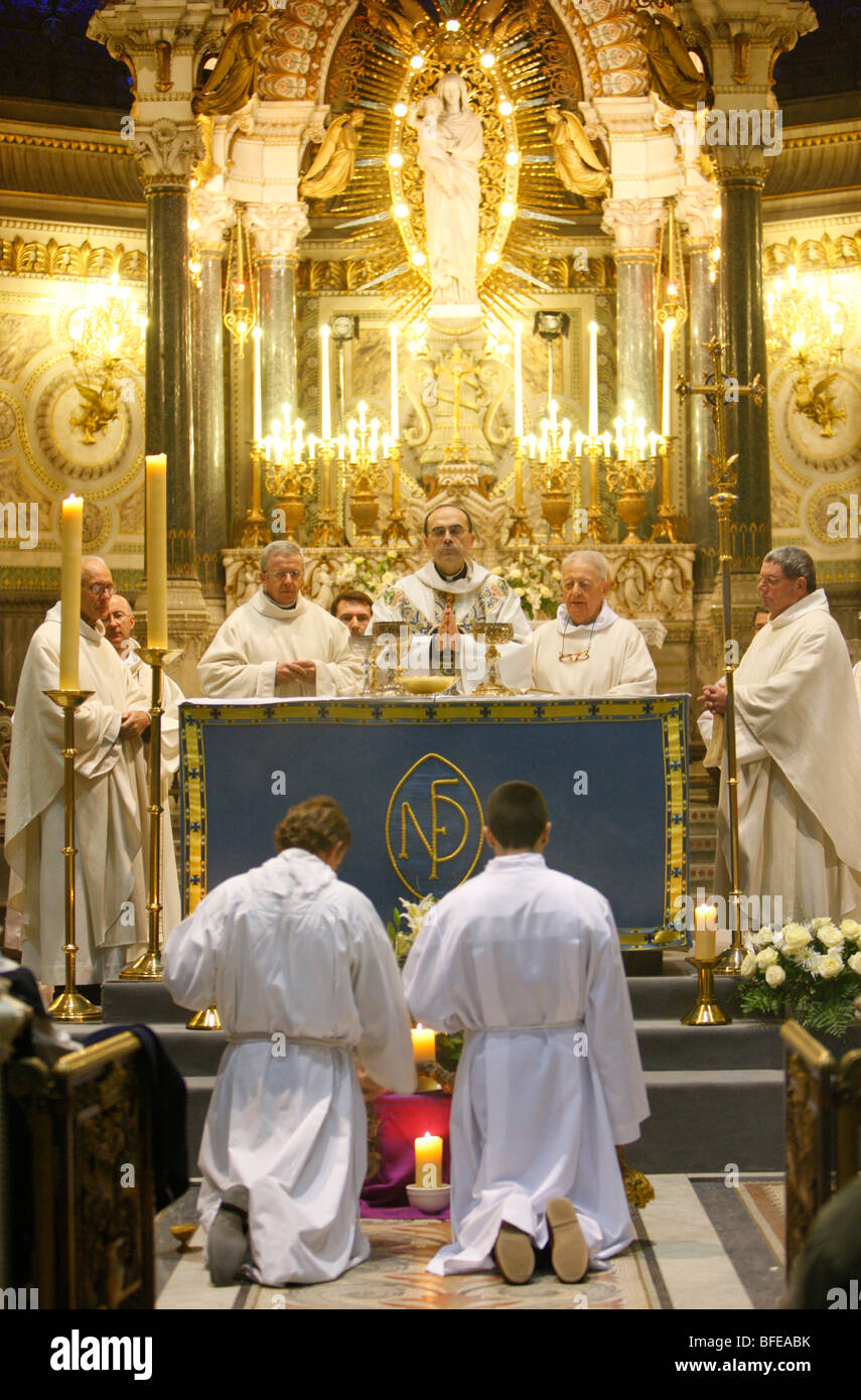 France Lyon Mass in Fourvière basilica Stock Photo - Alamy