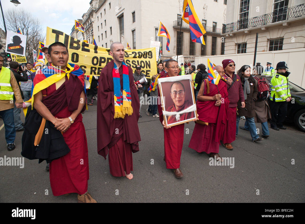 Tibet Freedom March in London on 50th anniversary of the 'Tibetan ...