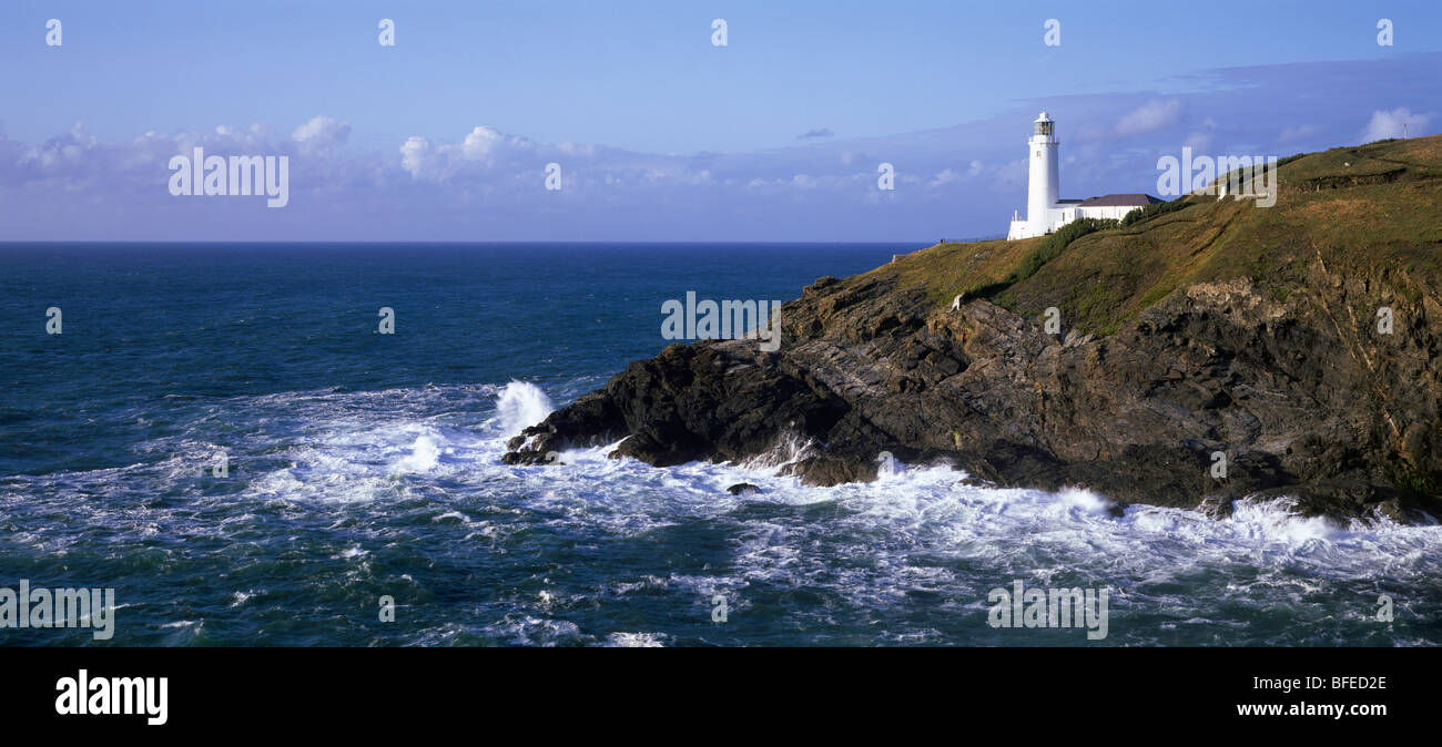 Stinking Cove and the lighthouse at Trevose Head on the North Cornwall ...